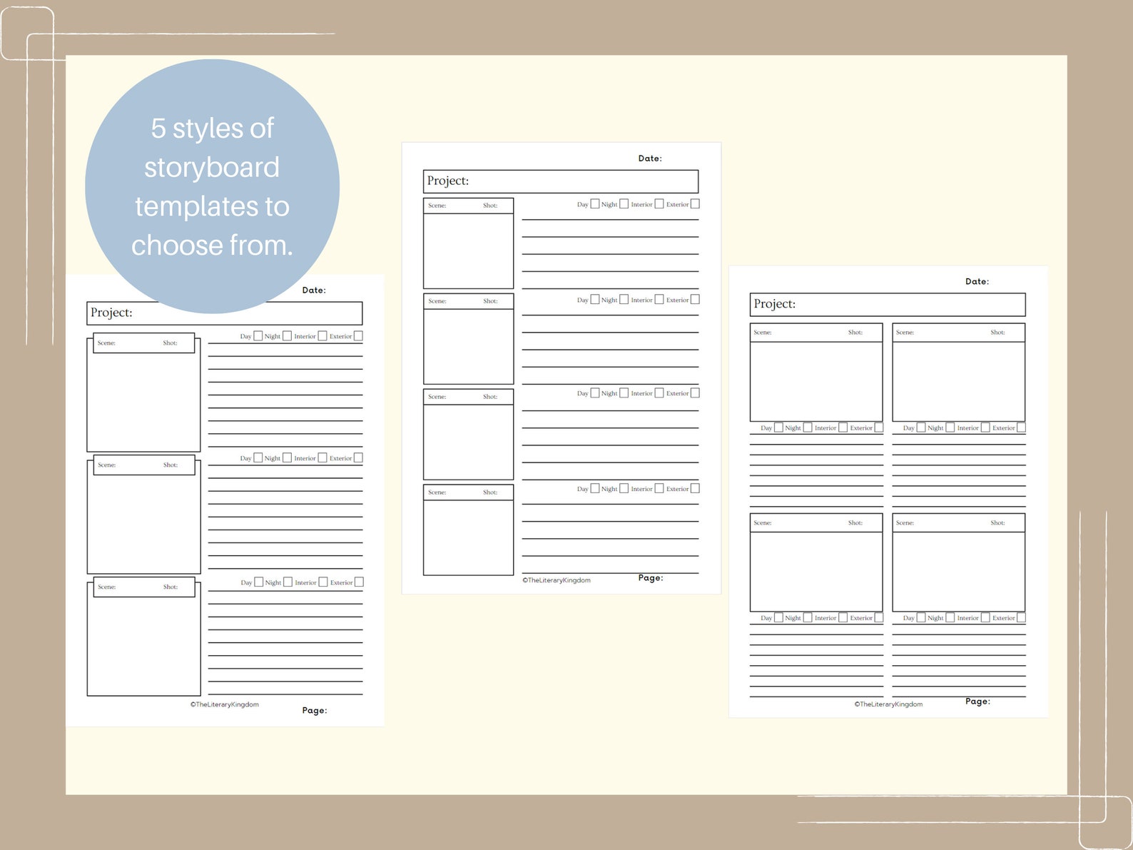 Printable Storyboard Template for Filmmakers and Screenplay Writers - Etsy