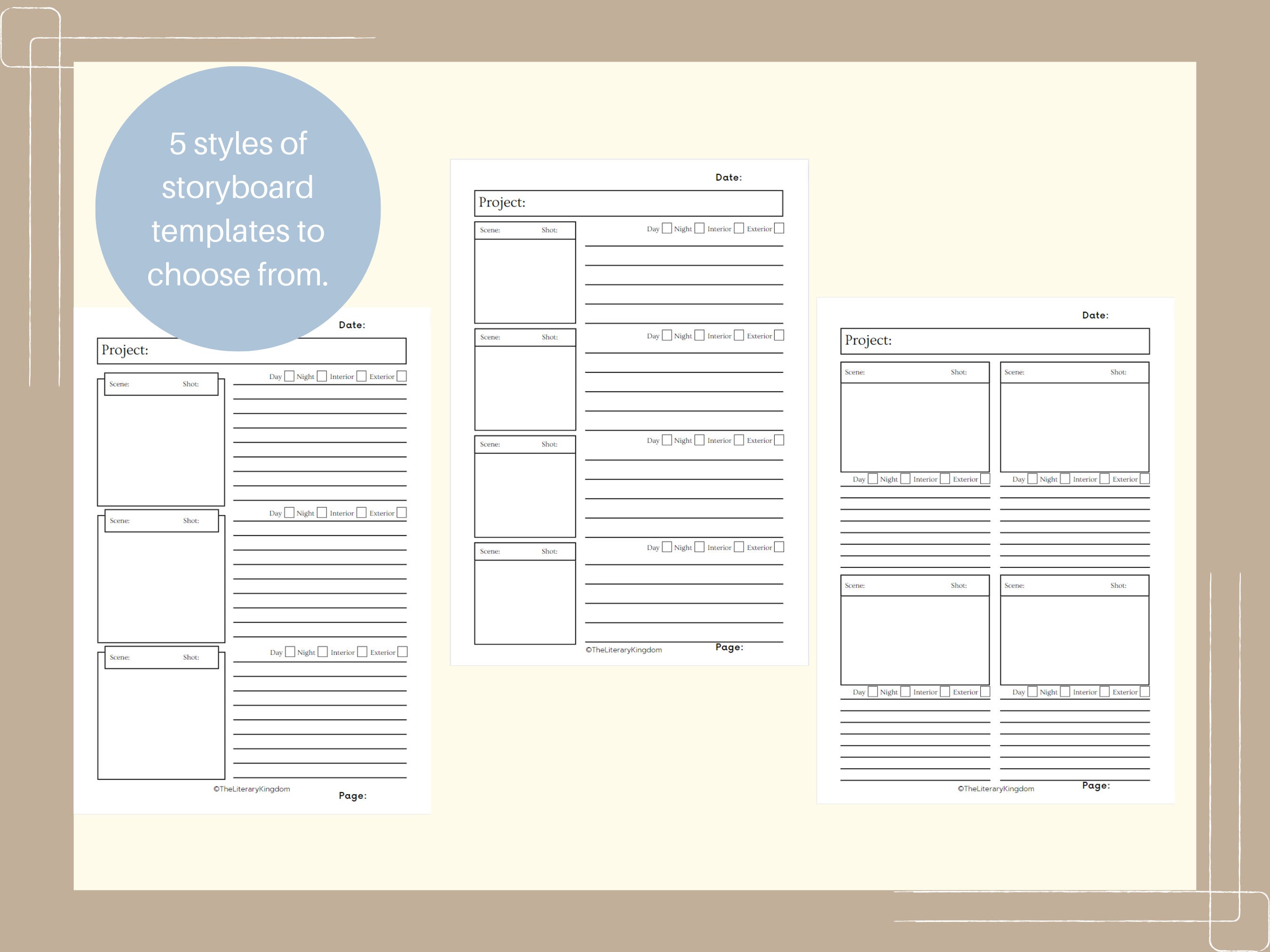 Printable Storyboard Template for Filmmakers and Screenplay Writers - Etsy