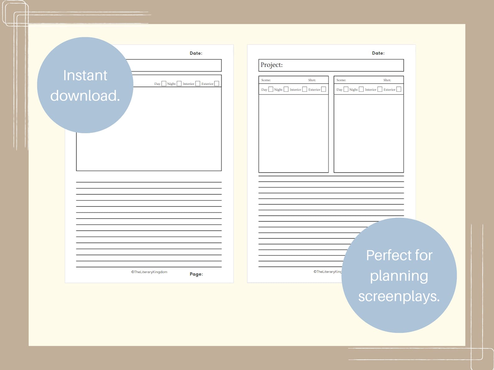 Printable Storyboard Template for Filmmakers and Screenplay Writers - Etsy