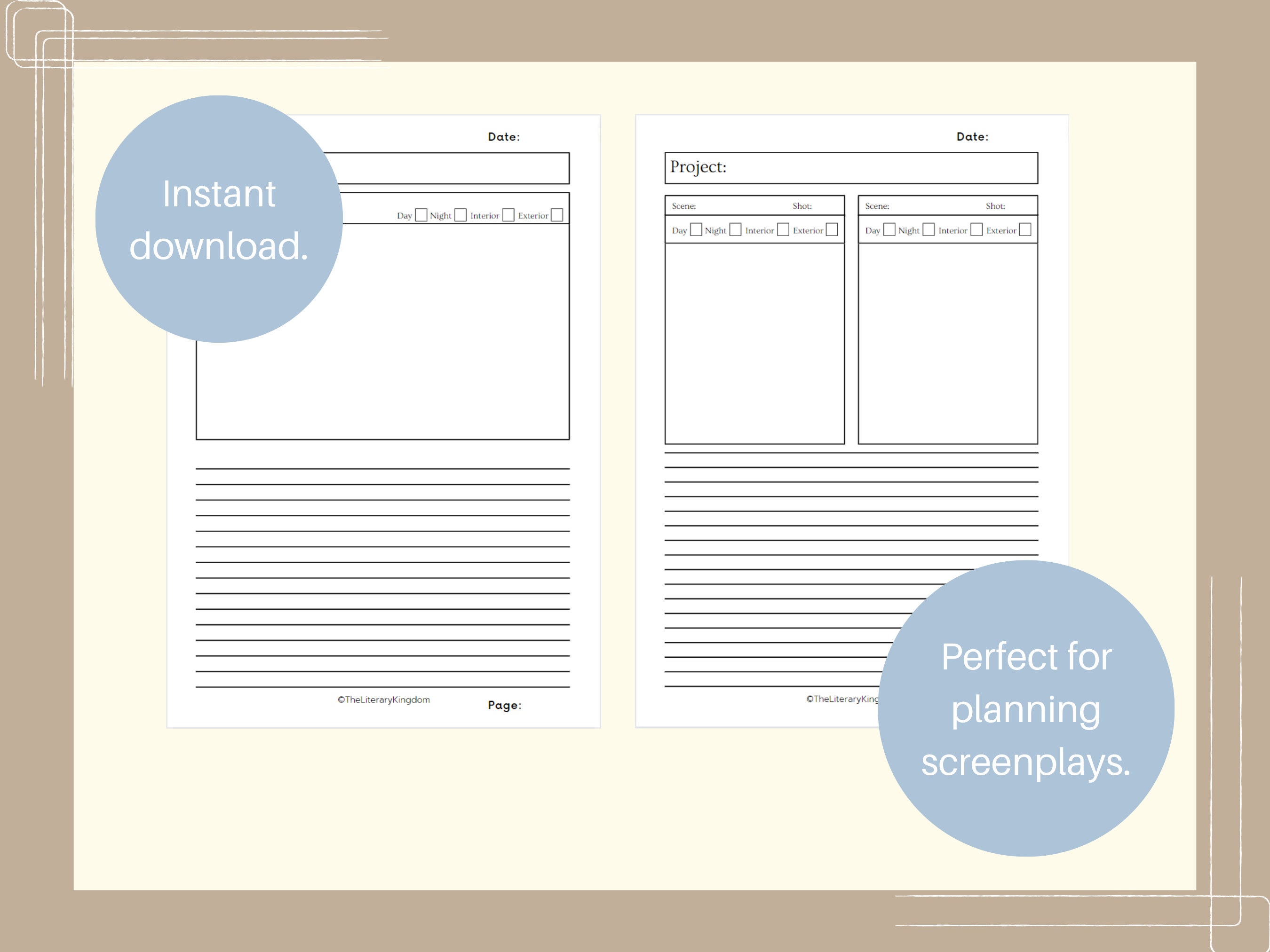 Printable Storyboard Template for Filmmakers and Screenplay Writers - Etsy