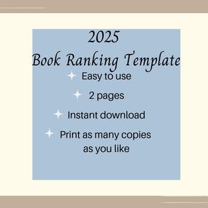 Printable 2024 Book Ranking Template, Track Your Favourite Reads - Etsy