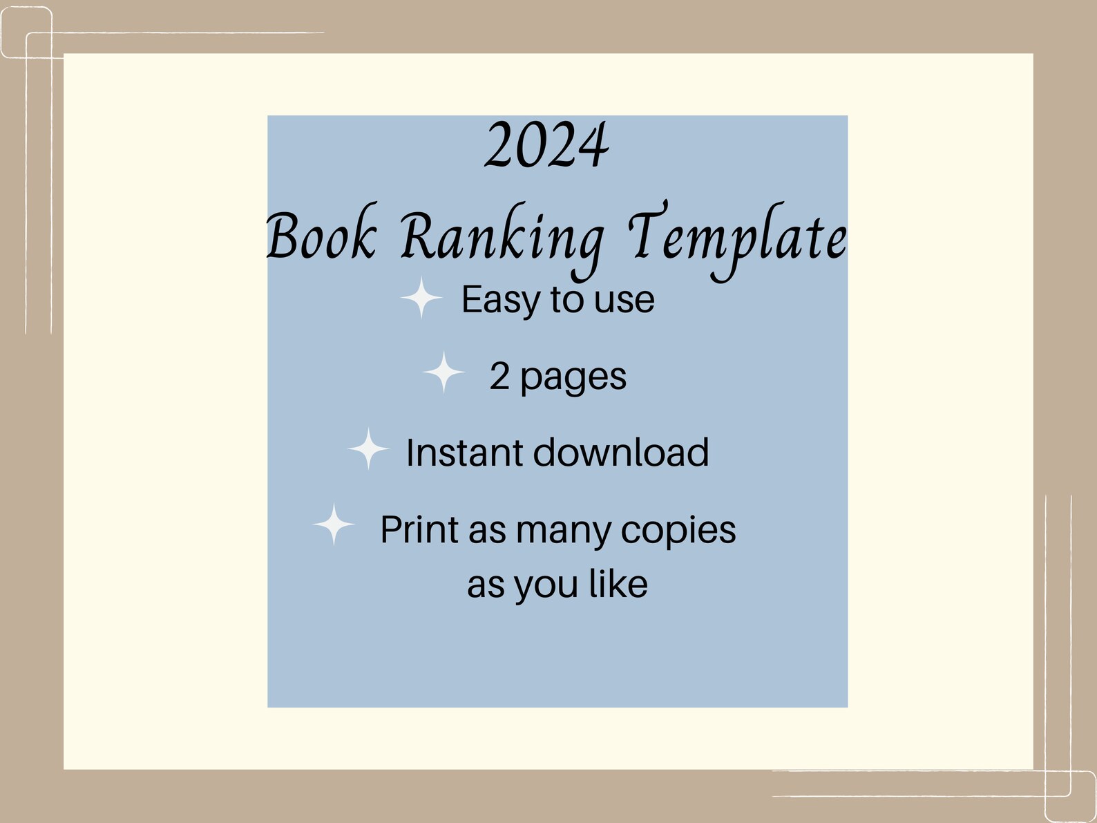 Printable 2024 Book Ranking Template, Track Your Favourite Reads - Etsy
