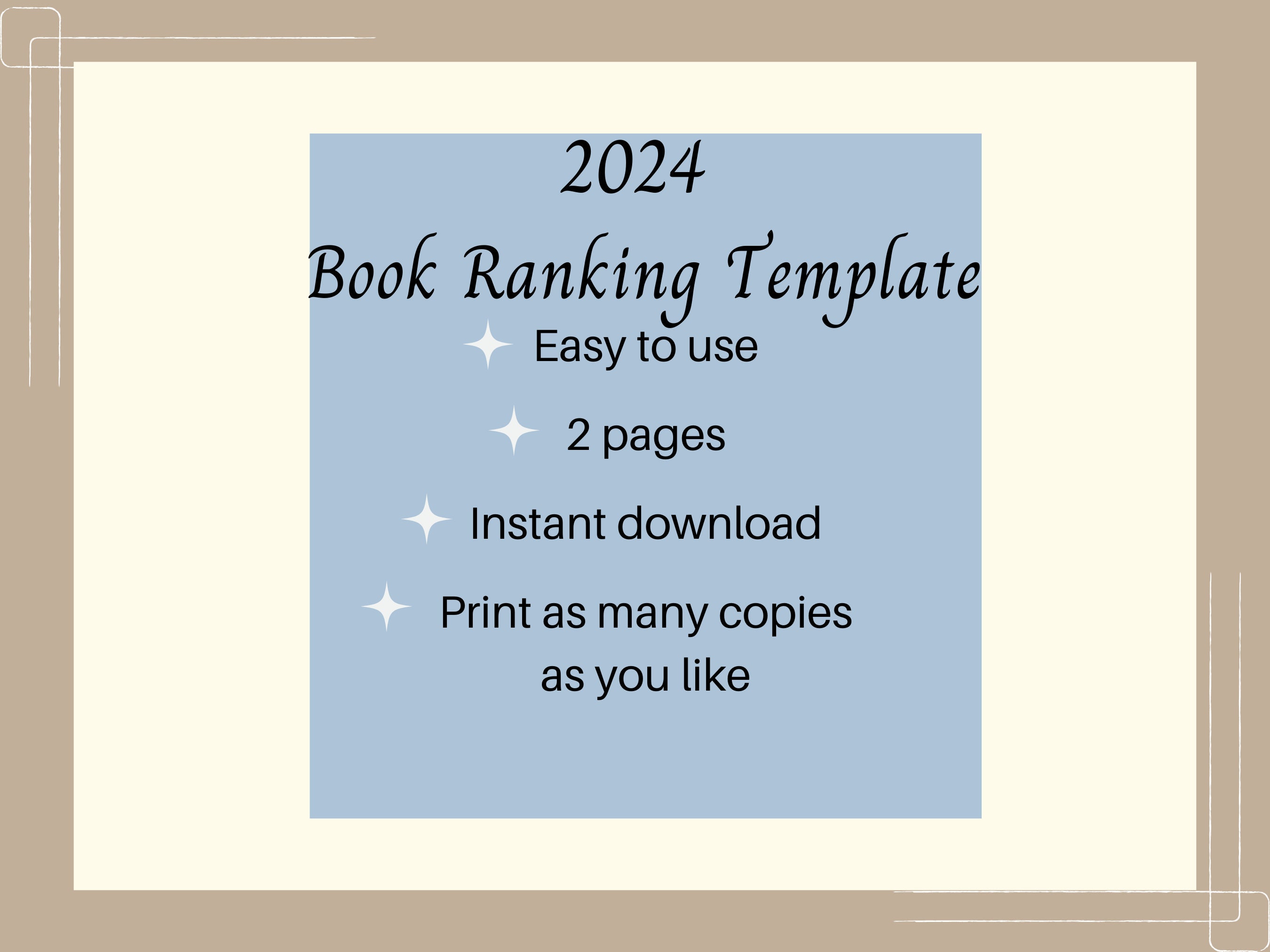 Printable 2024 Book Ranking Template, Track Your Favourite Reads - Etsy