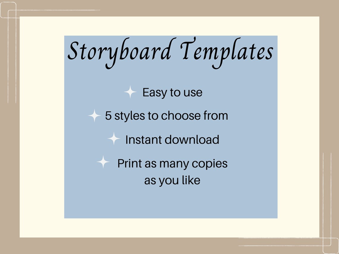 Printable Storyboard Template for Filmmakers and Screenplay Writers - Etsy