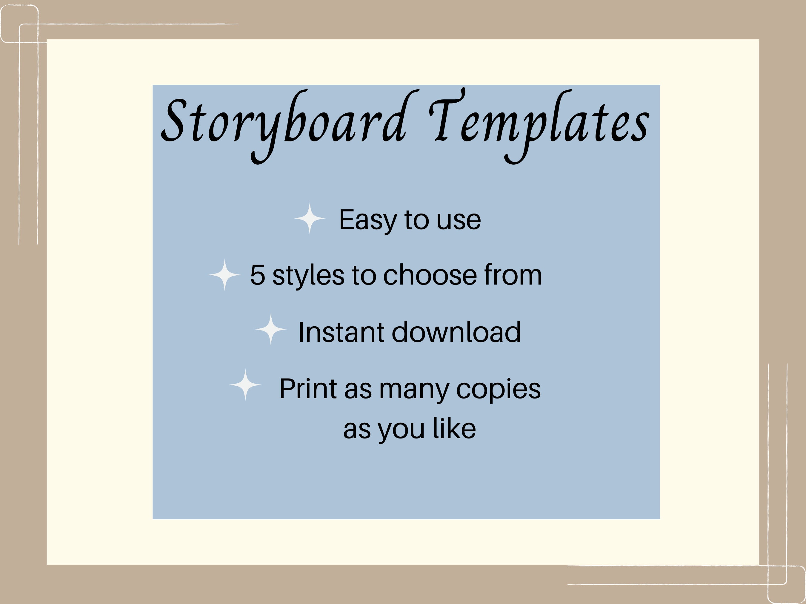 Printable Storyboard Template for Filmmakers and Screenplay Writers - Etsy