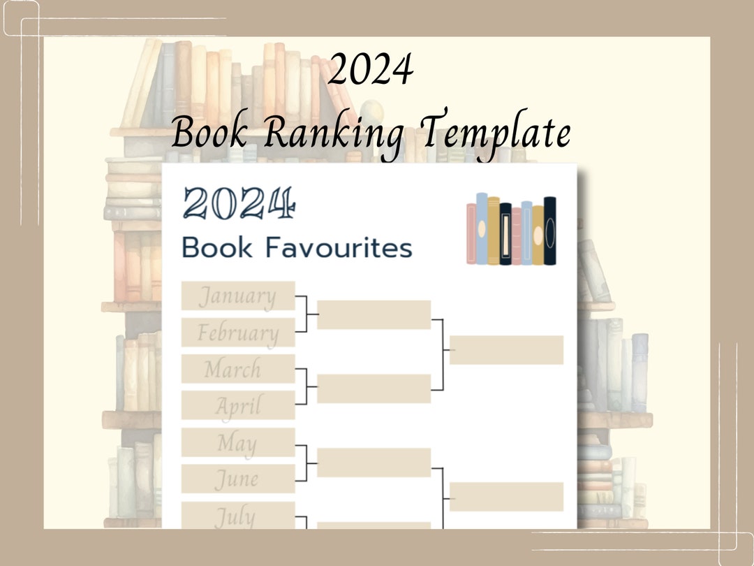 Printable 2024 Book Ranking Template, Track Your Favourite Reads - Etsy