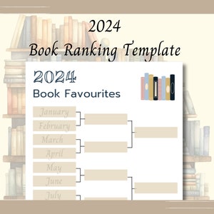 Printable 2024 Book Ranking Template, Track Your Favourite Reads - Etsy