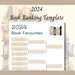 Printable 2024 Book Ranking Template, Track Your Favourite Reads - Etsy