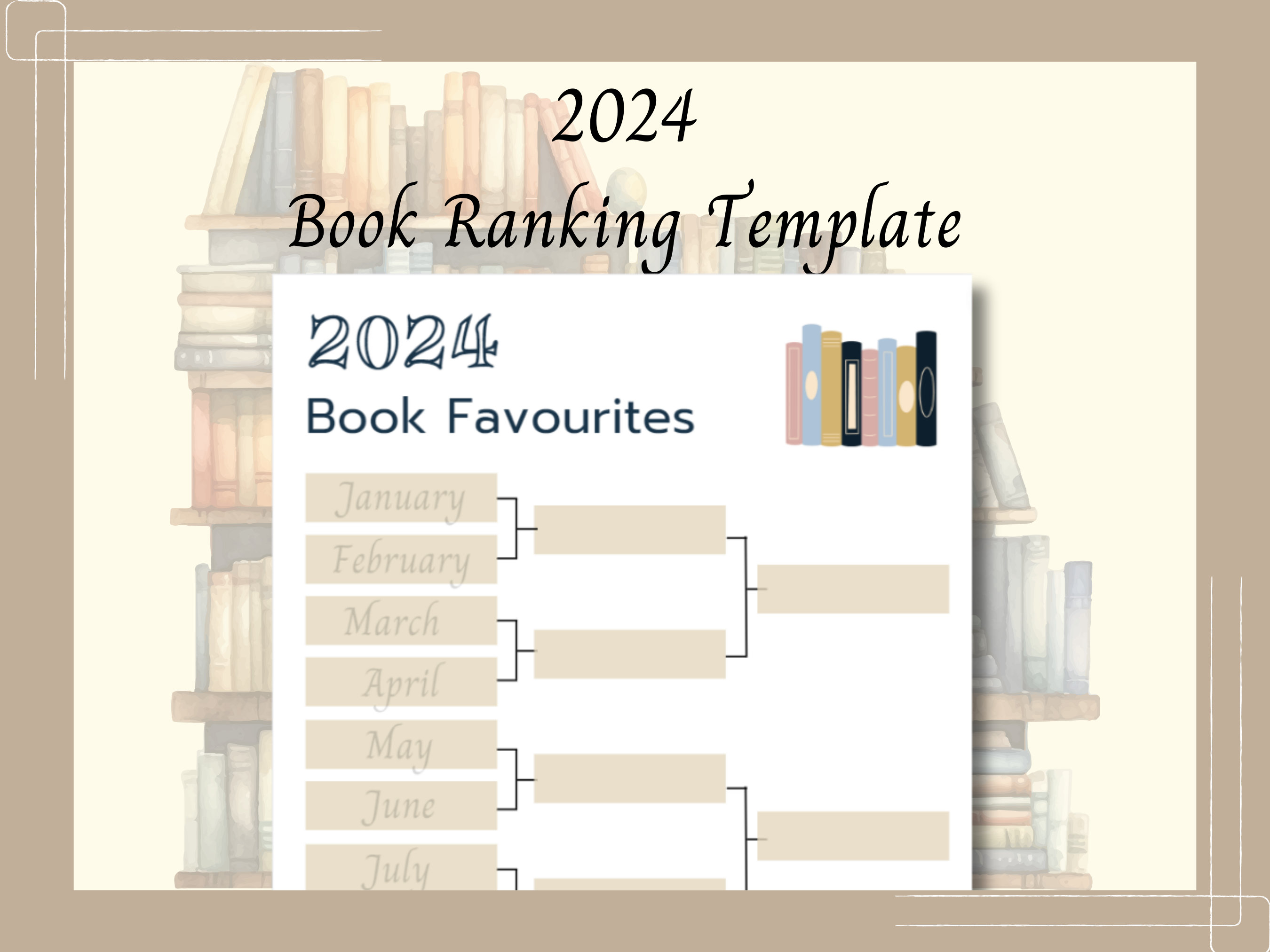 Printable 2024 Book Ranking Template, Track Your Favourite Reads - Etsy