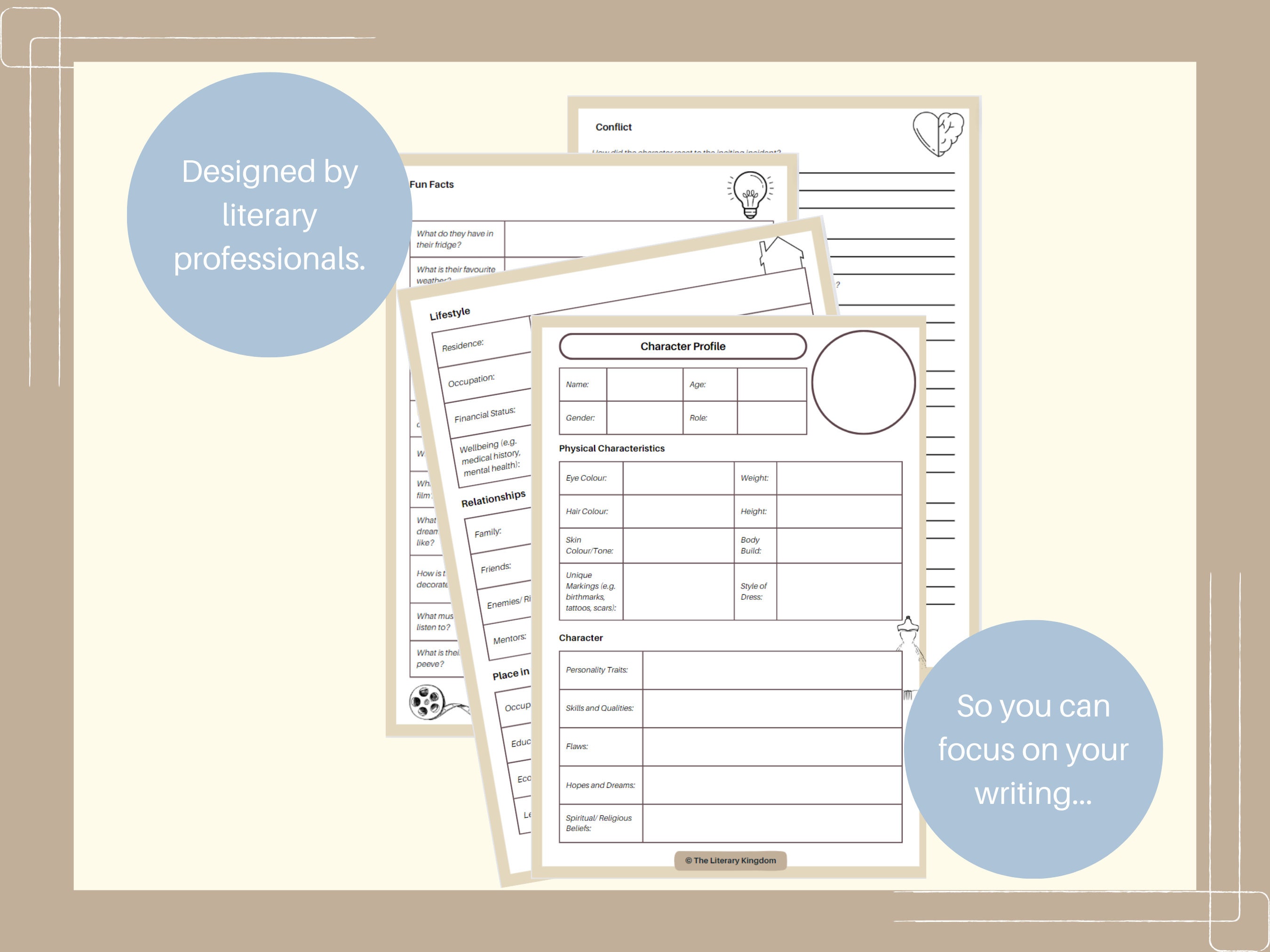 Character Profile Worksheets, Templates for Writers - Etsy Australia