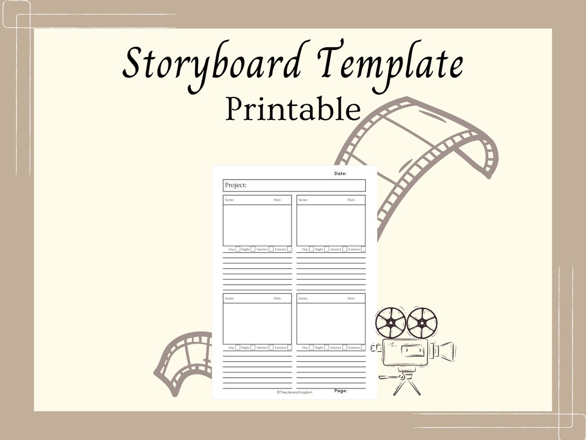 Printable Storyboard Template for Filmmakers and Screenplay Writers - Etsy