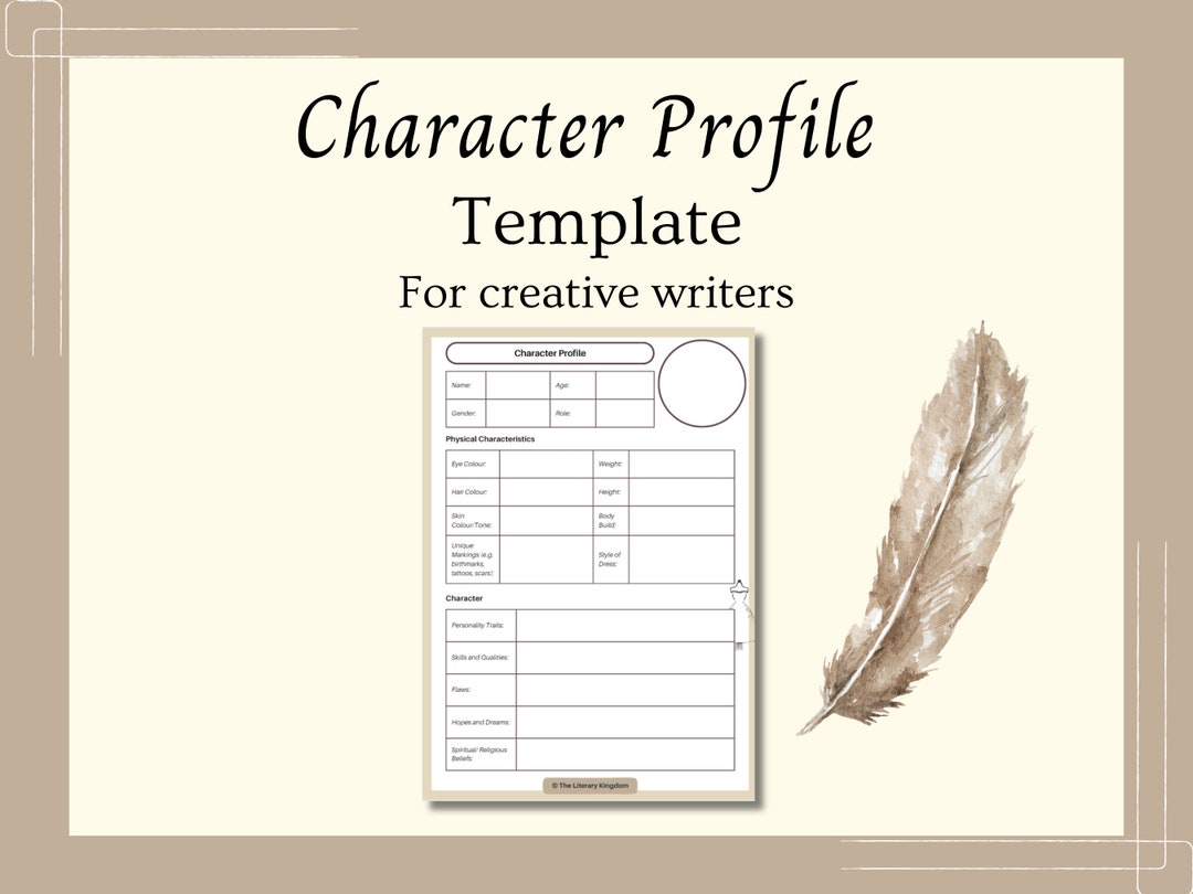 Character Profile Worksheets, Templates for Writers - Etsy