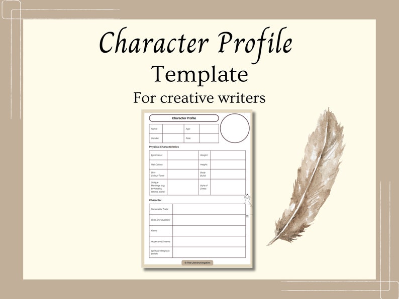 Character Profile Worksheets, Templates for Writers - Etsy