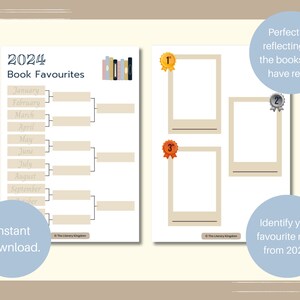 Printable 2024 Book Ranking Template, Track Your Favourite Reads - Etsy