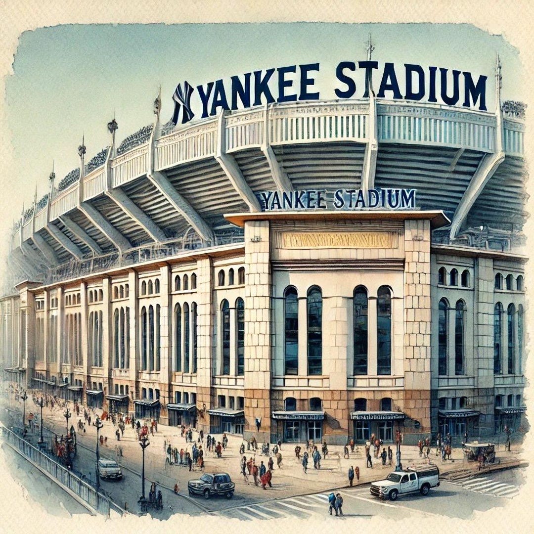 Yankee Stadium Watercolor Print New York Yankees Digital Art Download ...