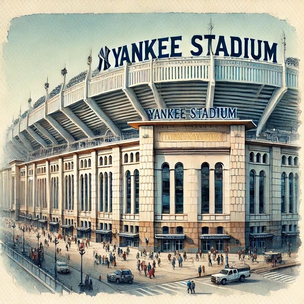 Yankee Stadium Watercolor Print New York Yankees Digital Art Download ...