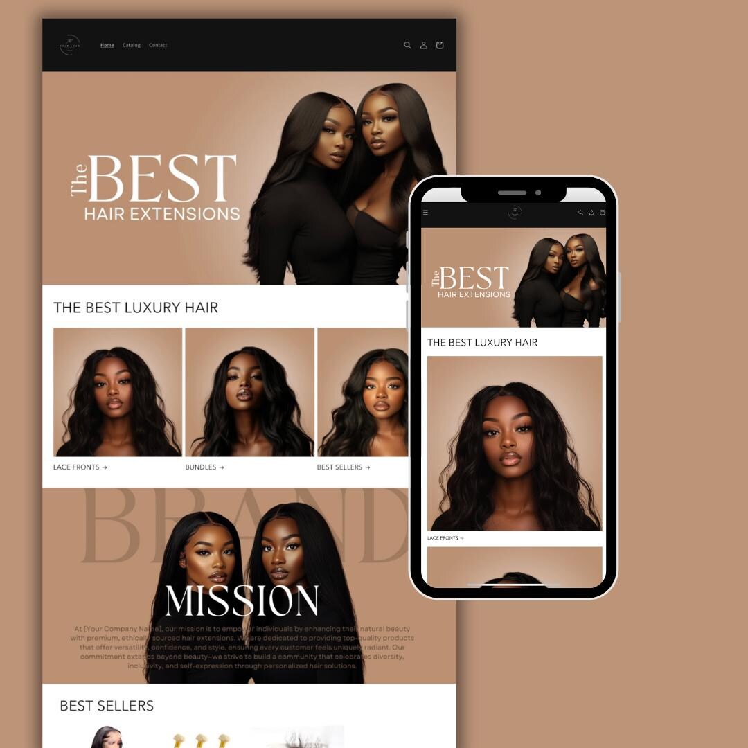 Luxury Hair Website Design, Hair Website Template, Hair Branding ...