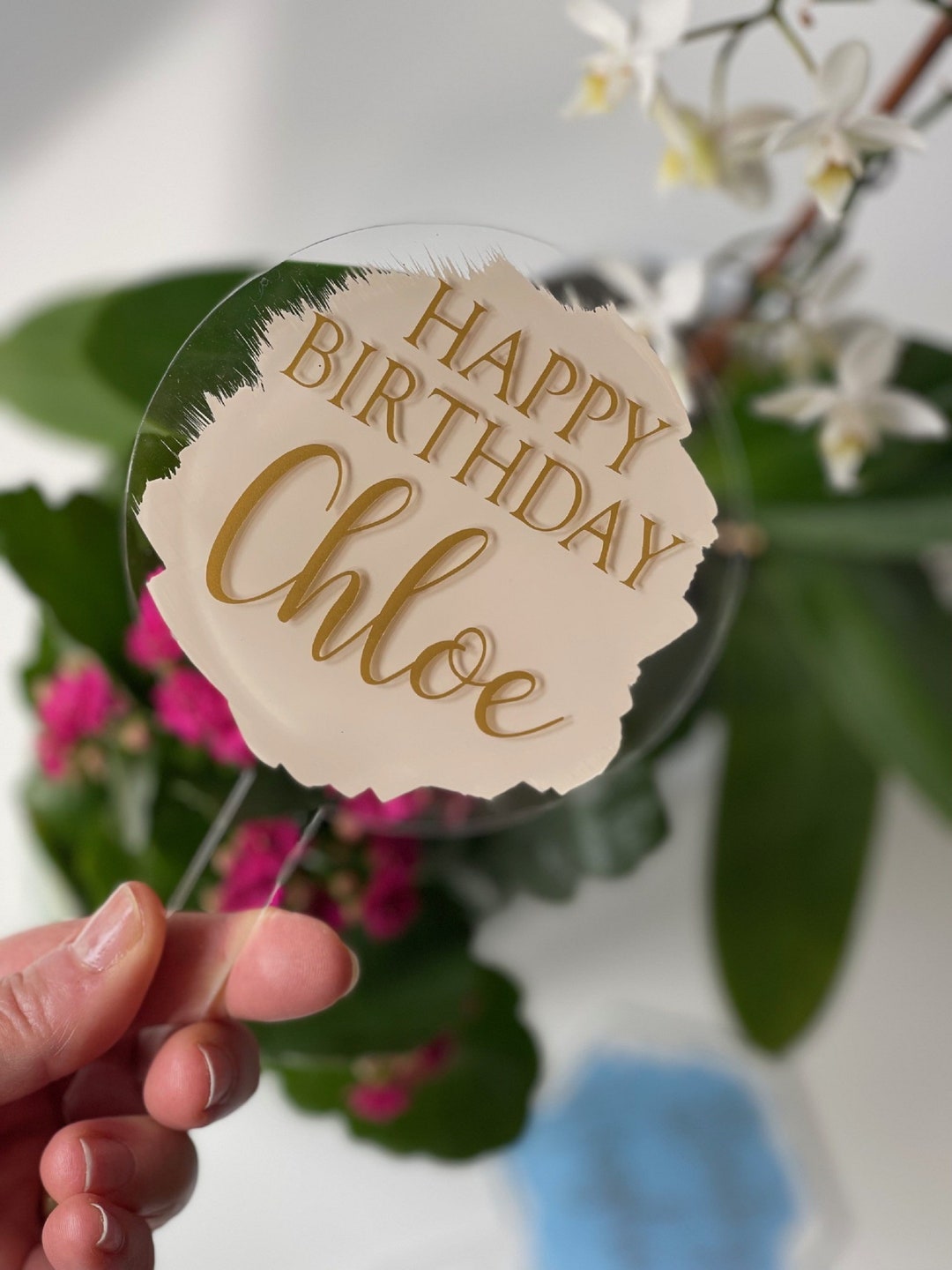 Personalised Circle Acrylic Cake Topper Baby Shower / Birthday ...