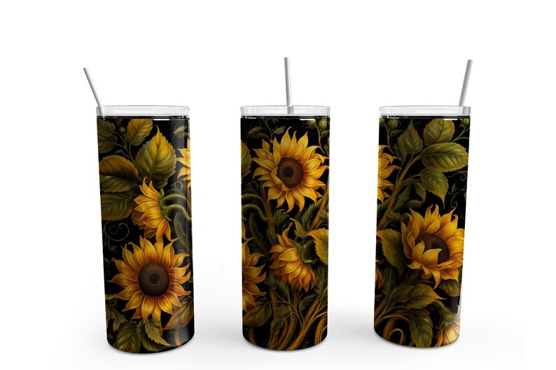 Sunflowers PNG for 20oz Skinny Straight Tumbler Wrap, Digital Design - Etsy