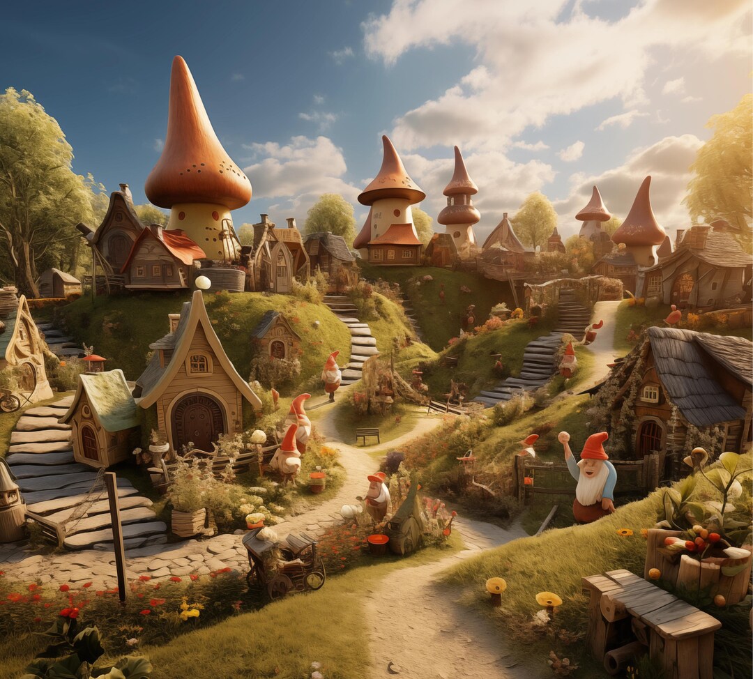 3d Gnome Village Tumbler Wrap Digital Download for 20 Oz Skinny ...