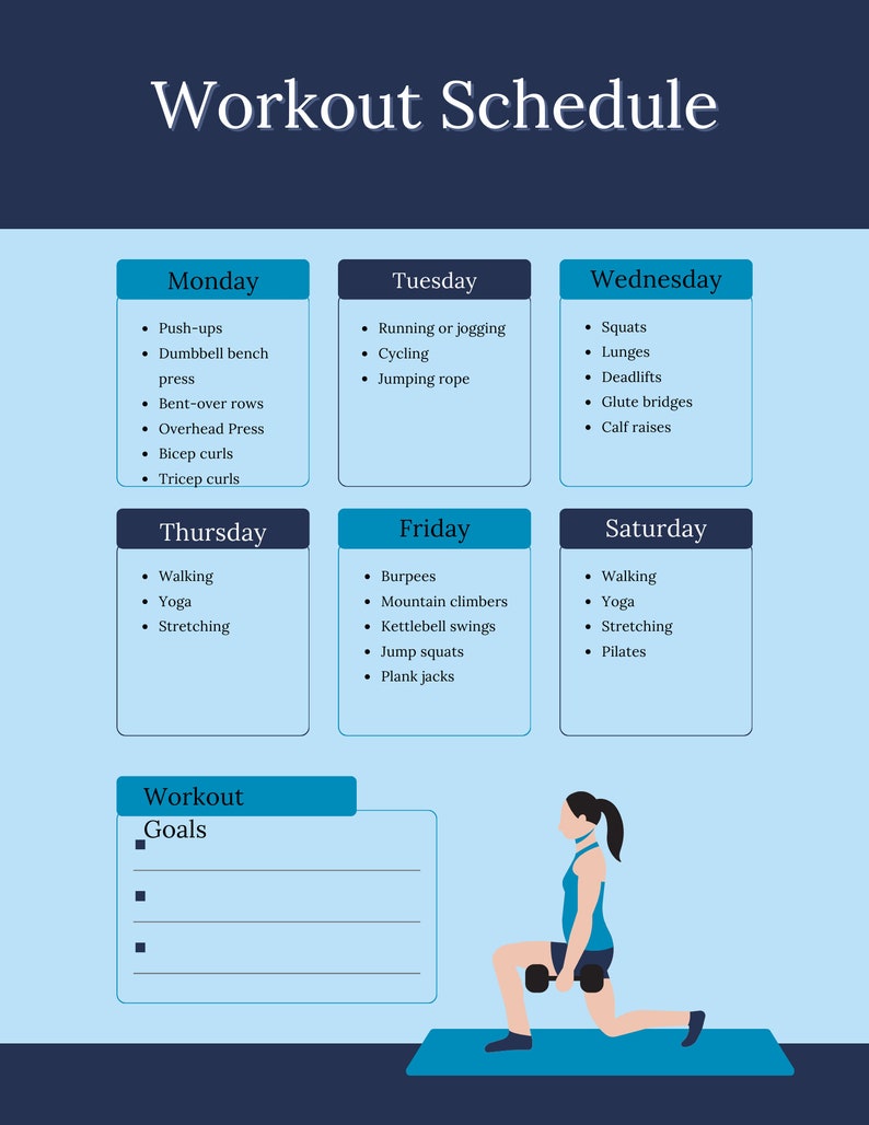 Daily Workout and Fitness Planner: Fully Customizable Digital Download ...