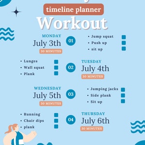 Daily Workout and Fitness Planner: Fully Customizable Digital Download ...