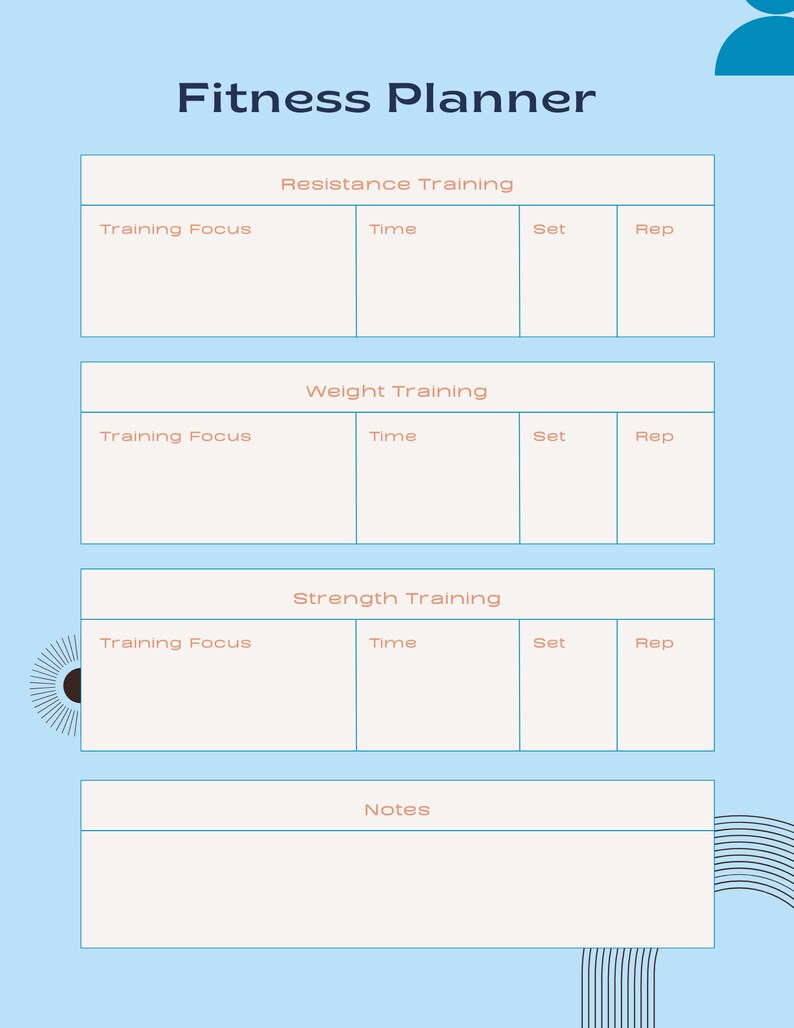 Daily Workout and Fitness Planner: Fully Customizable Digital Download ...