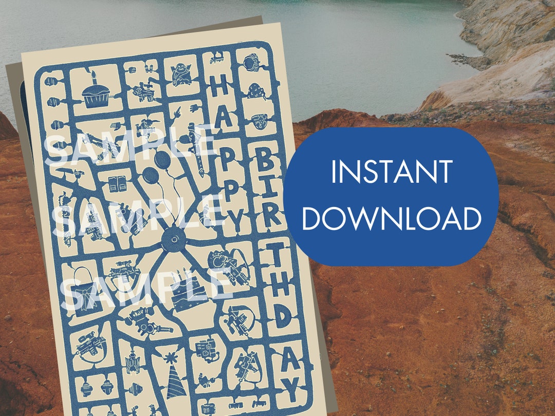 Tabletop Sprue Happy Birthday Card - Etsy