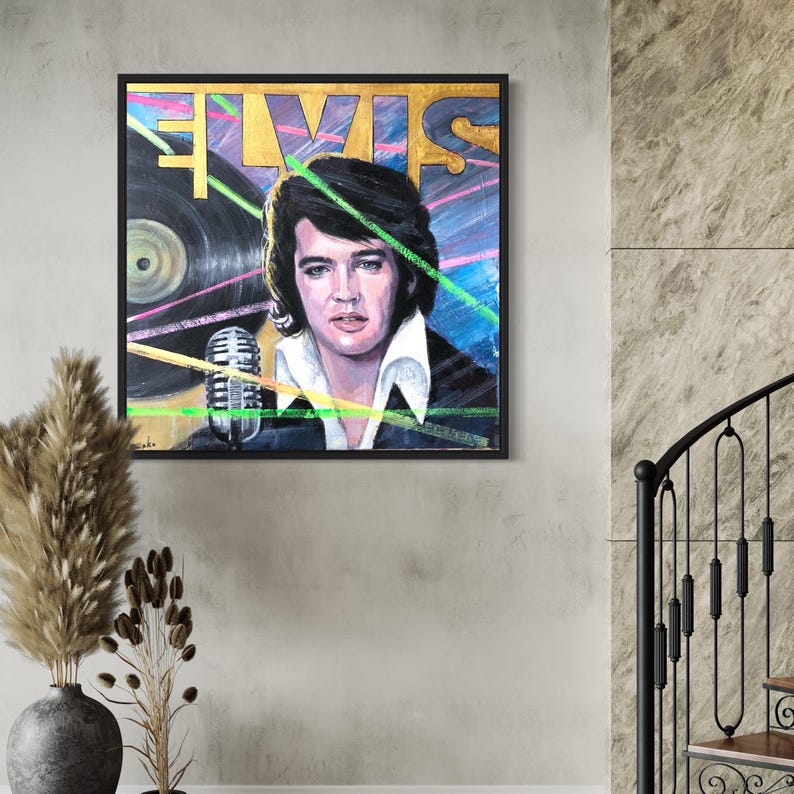 Elvis Presley Original Painting Handmade on Canvas Author's Idea - Etsy