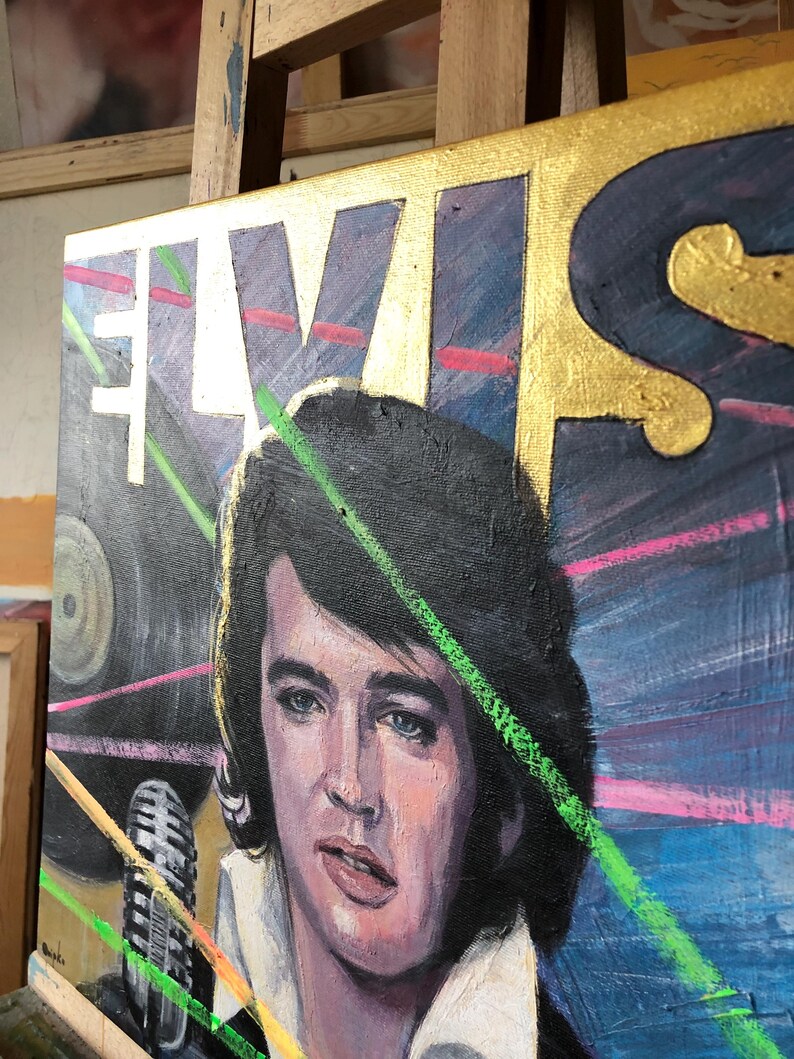 Elvis Presley Original Painting Handmade on Canvas Author's Idea - Etsy