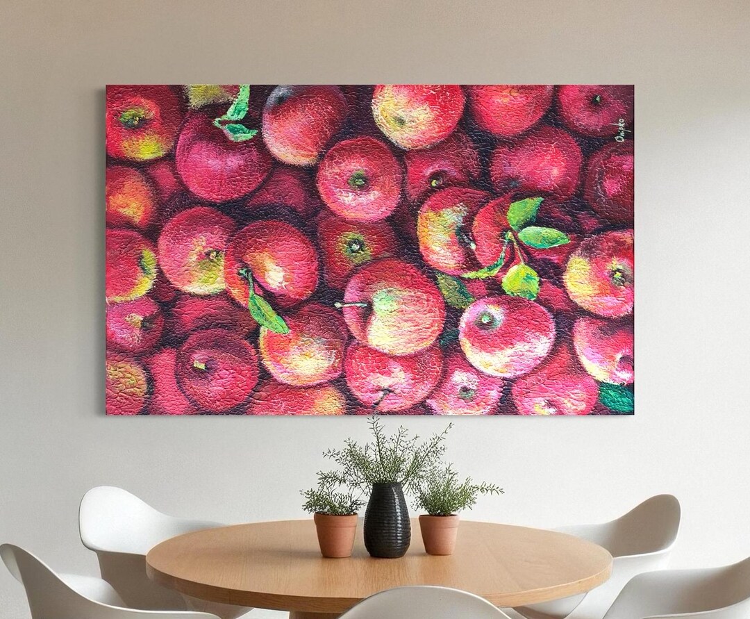 Red Apples Wall Art Canvas Painting (custom Order) - Etsy