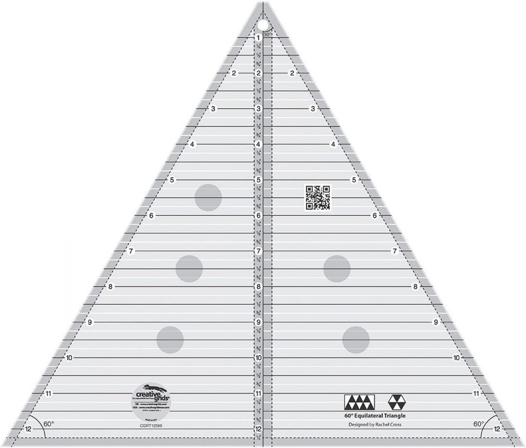 Creative Grids 60 Degree Triangle 12-1/2in Quilt Ruler - CGRT12560 - Etsy