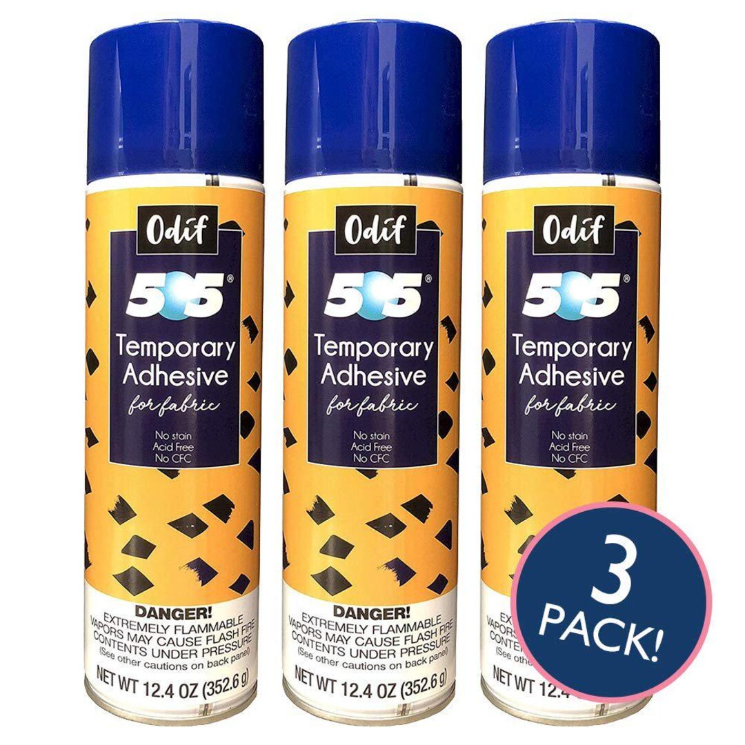 Odif USA 505 Spray & Fix Temporary Fabric Adhesive 3/pk-12.4oz, 3 Pack ...
