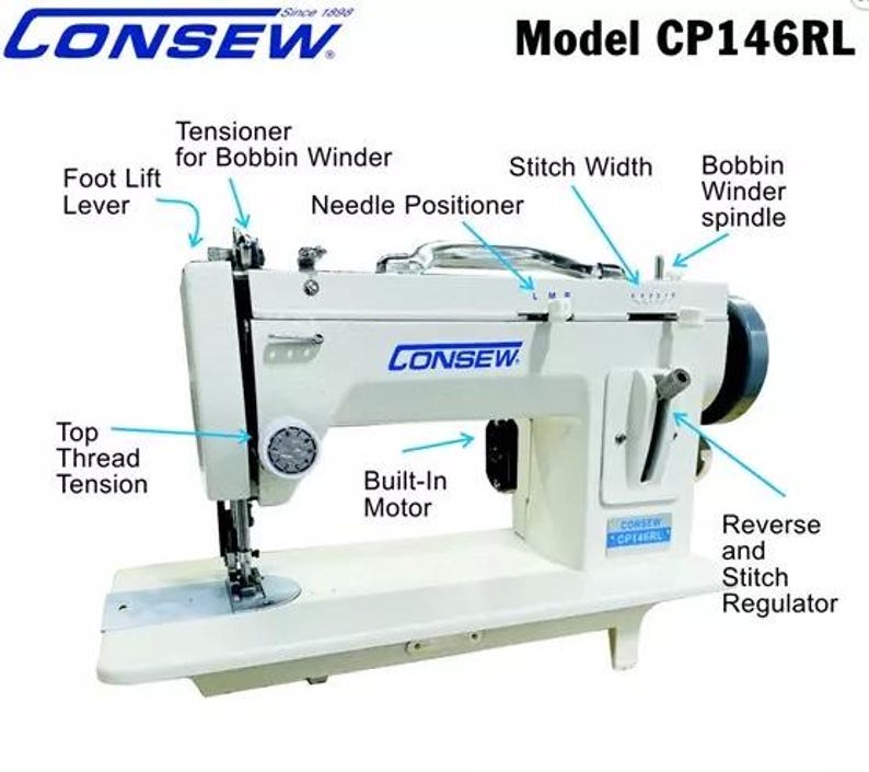 Consew CP146 RL Portable Walking Foot Sewing Machine With Zigzag - Etsy