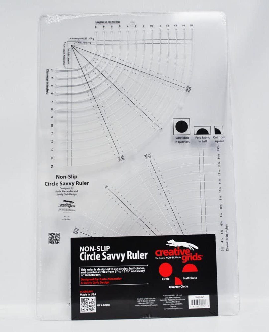 Creative Grids Circle Savvy Quilt Ruler (CGRSAV1) - Etsy