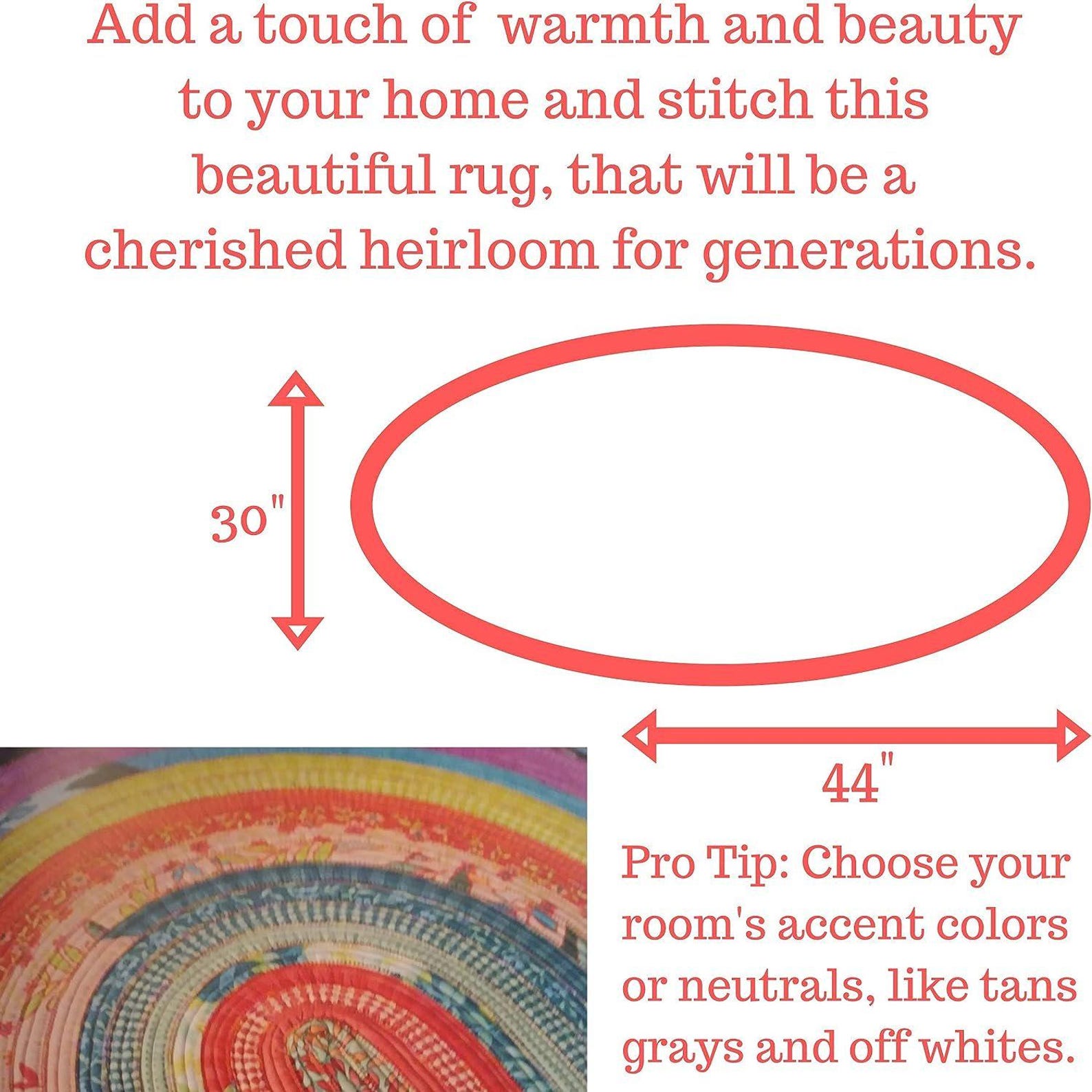 Jelly Roll Rug Kit Bundle, Including Pattern and Two (2) Rolls of Bosal ...