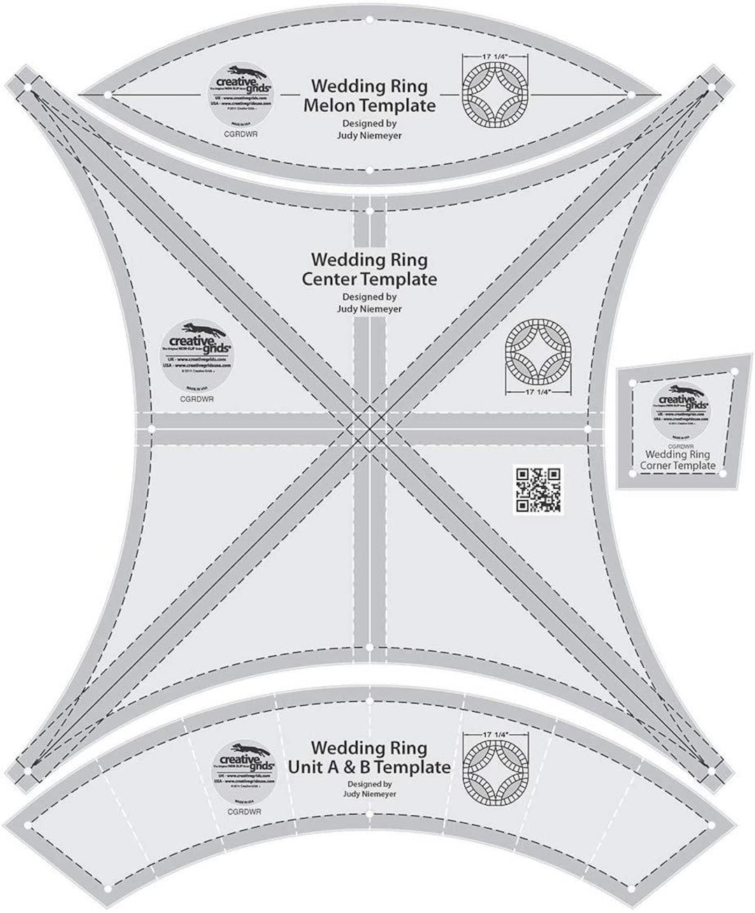 Creative Grids Double Wedding Ring Templates Quilt Ruler - CGRDWR - Etsy