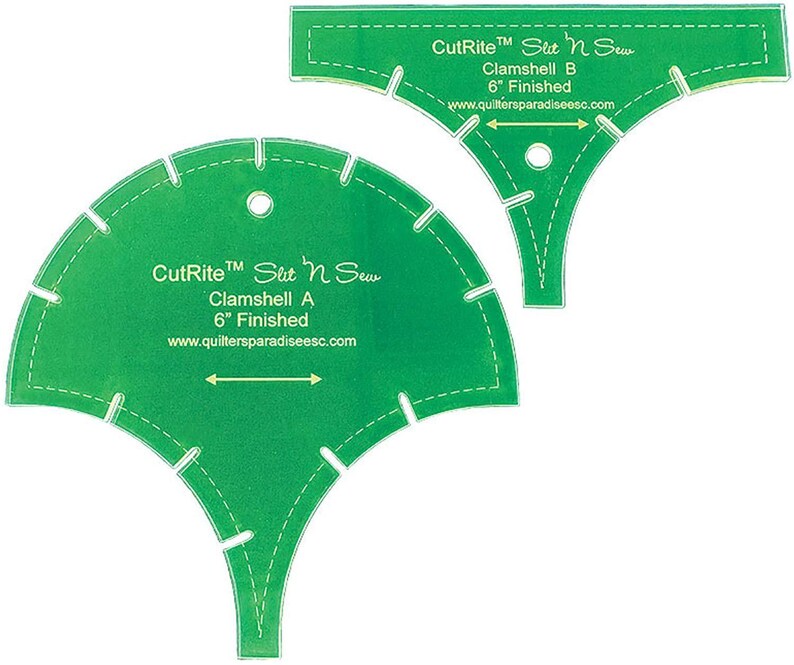 Cutrite Sit'n Sew Template Clamshell 6" Finished 31278 Quilters ...