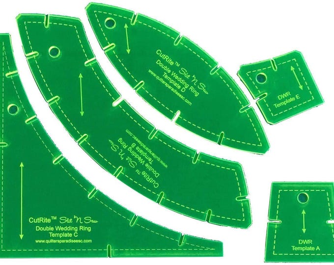 Quilter's Paradise Slit N Sew Double Wedding Ring Set Templates ...