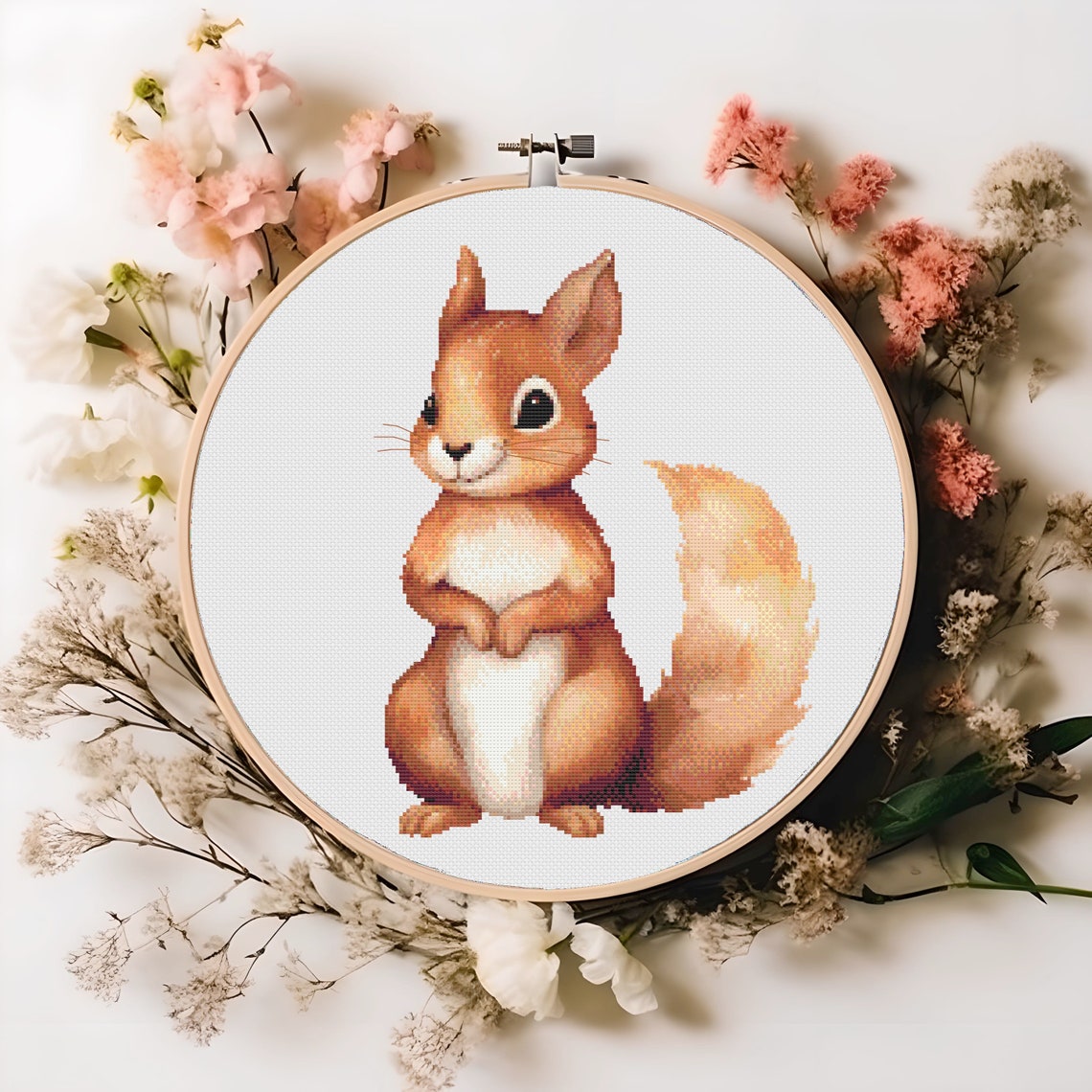 Squirrel Cross Stitch Pattern - Forest Animal Embroidery (PDF Pattern ...