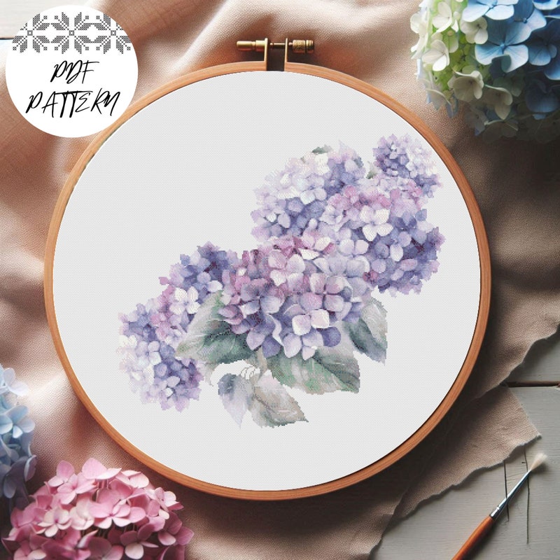 Hydrangea Embroidery - Etsy
