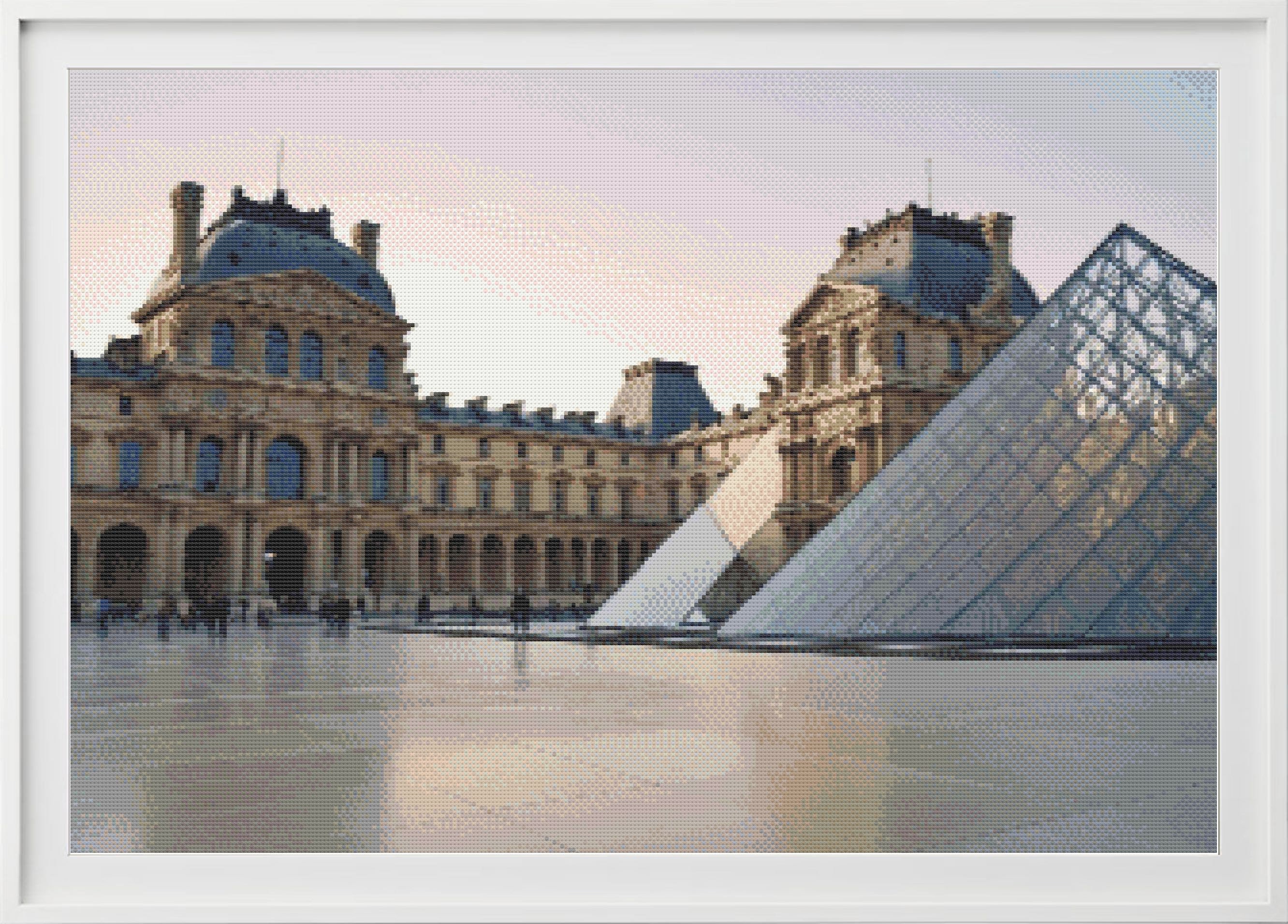 Louvre Museum Cross Stitch Pattern: Paris France DIY Needlework (PDF ...