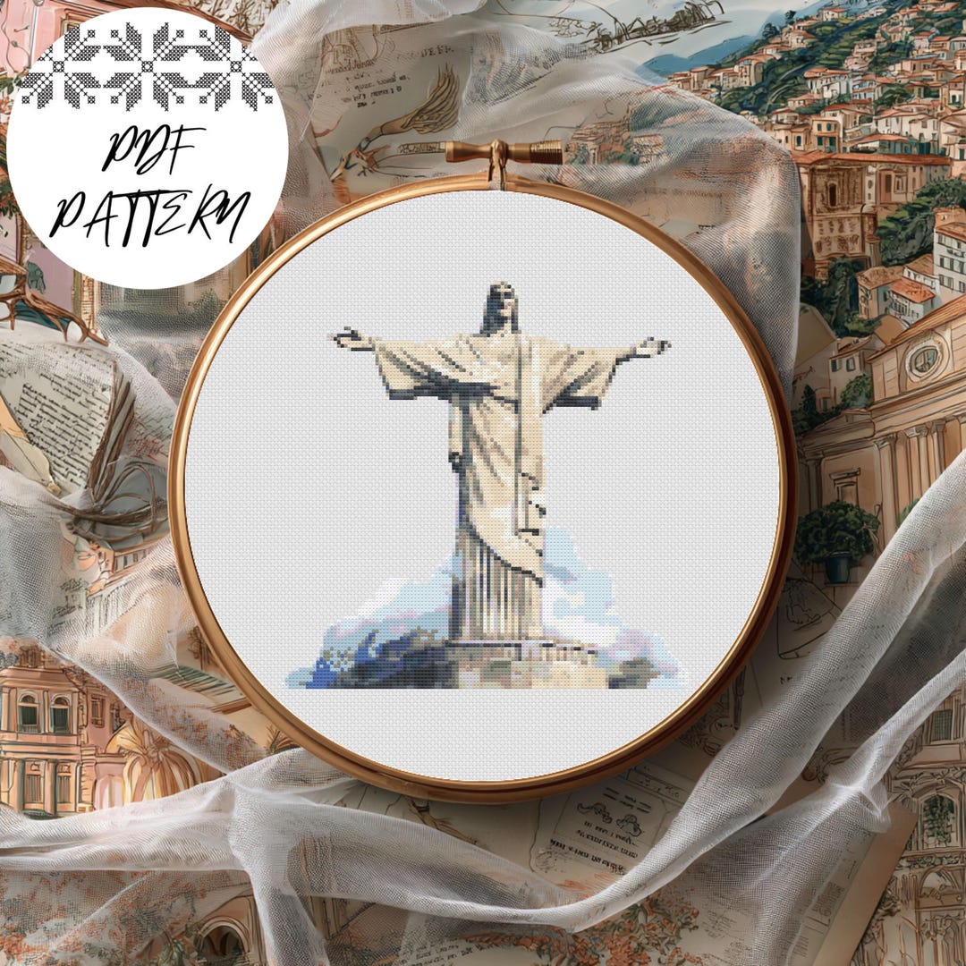 Christ the Redeemer Cross Stitch Pattern: Rio De Janeiro Brazil (PDF ...