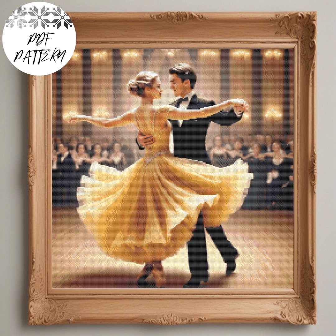 Waltz Cross Stitch Pattern, PDF Pattern, Dance Embroidery, DIY, Gift ...