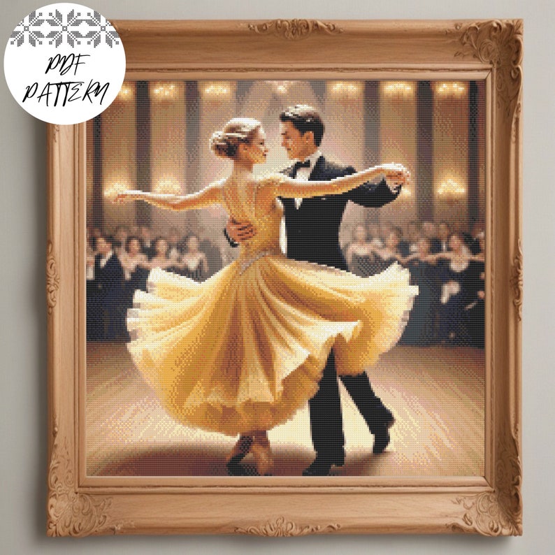 Waltz Cross Stitch Pattern, PDF Pattern, Dance Embroidery, DIY, Gift ...