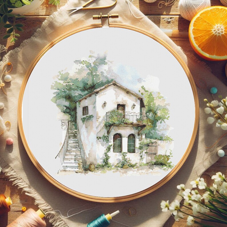 Summer Villa - Cross Stitch Pattern, PDF Pattern, Embroidery, DIY ...