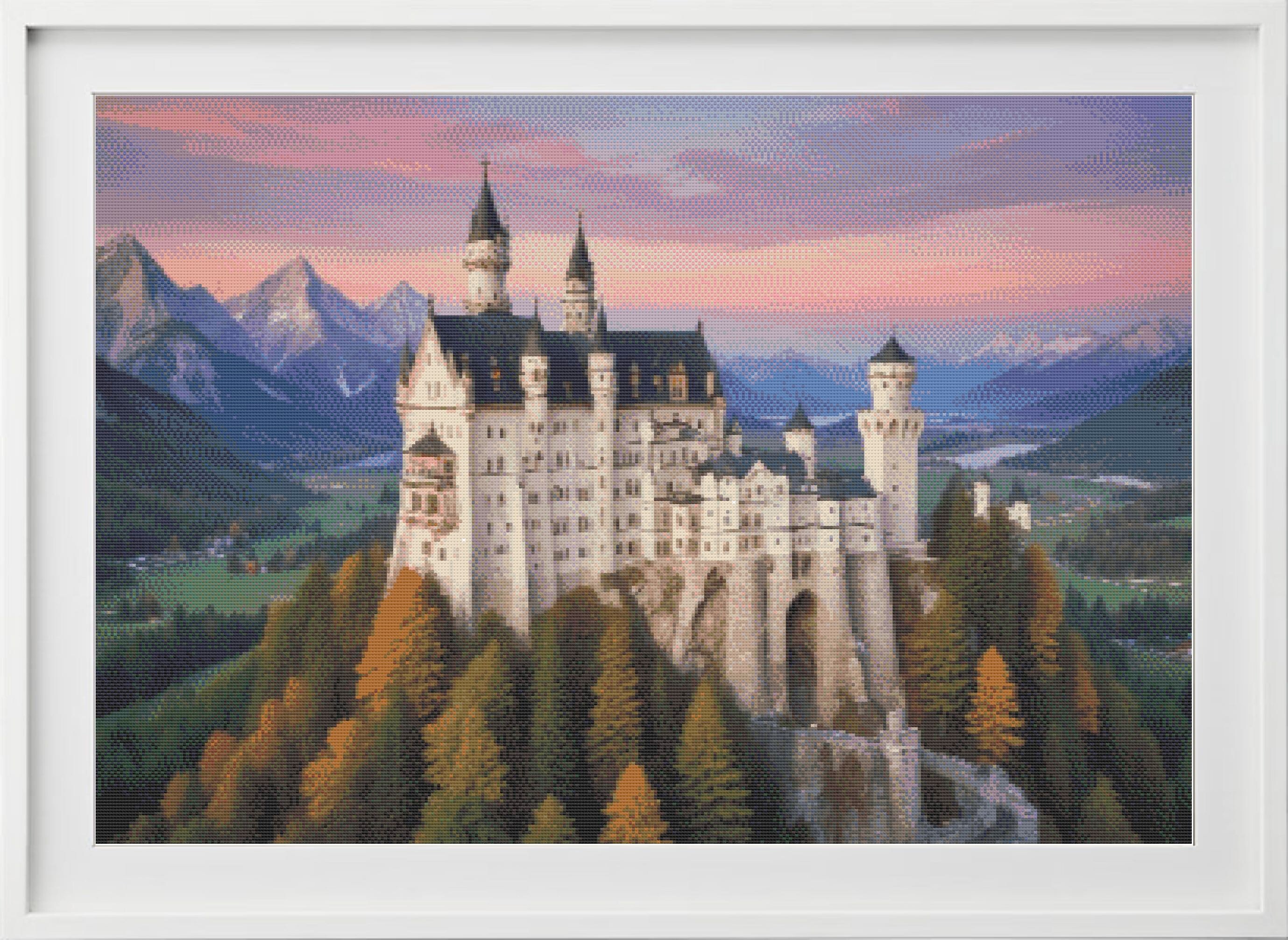 Neuschwanstein Castle Cross Stitch Pattern: Nature Embroidery (PDF ...