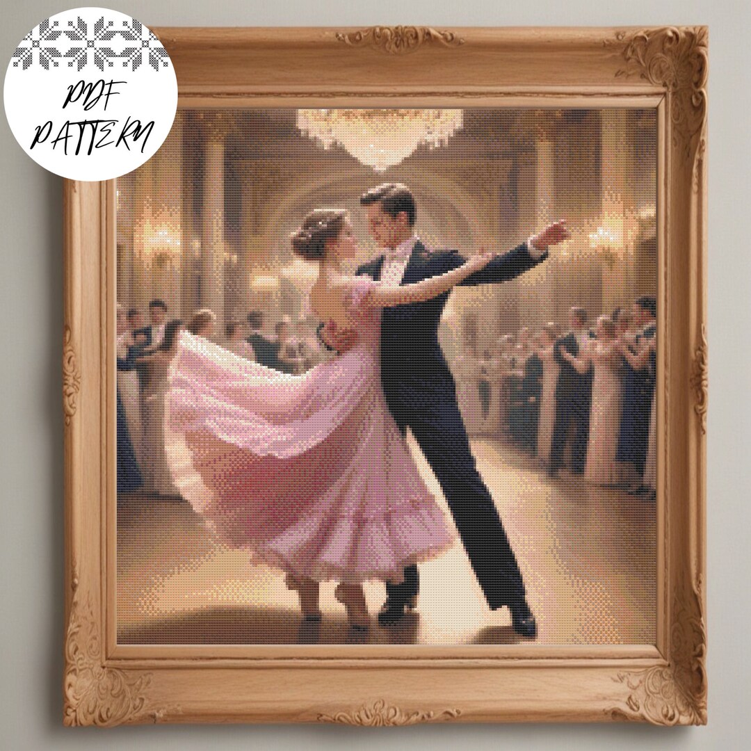 Waltz Cross Stitch Pattern, PDF Pattern, Dance Embroidery, DIY, Gift ...