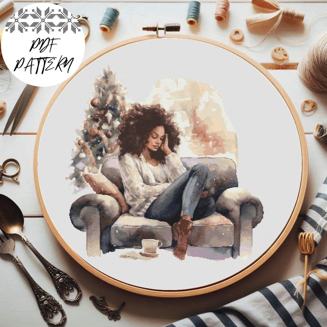 Girl at the Reading Nook - Cross Stitch Pattern, PDF Pattern ...