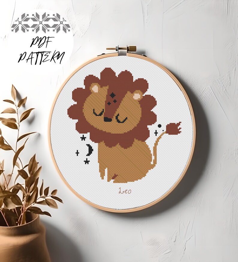 Zodiac Leo - Baby Collection, Cross Stitch Pattern, PDF Pattern, Zodiac ...